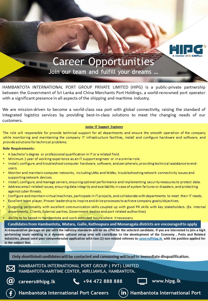 Join Our Team | Hambantota International Port Group